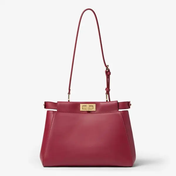 Fendi My Peekaboo Small Dark Red Leather Bag